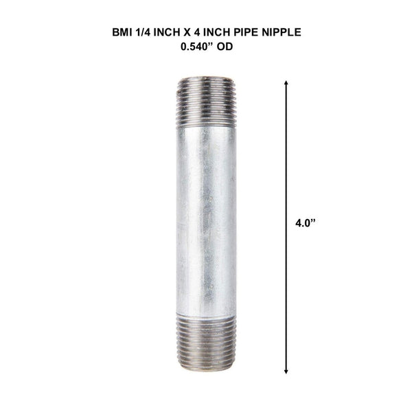 BMI 1/4 Inch x 4 Inch Galvanized Pipe Close Nipple, 150#, UL/FM | PRM