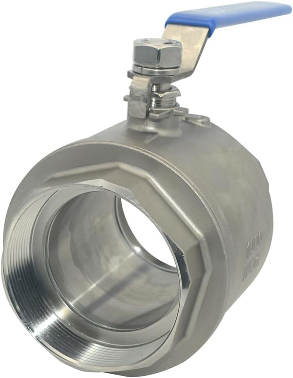 4" Full Port Ball Valve - 2-Piece, 304 Stainless Steel, NPT