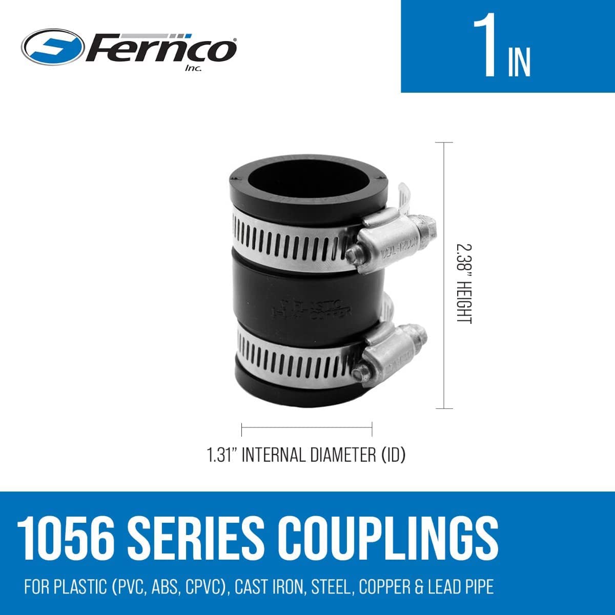 Fernco 1056-100 1-in. Flexible PVC Pipe Coupling