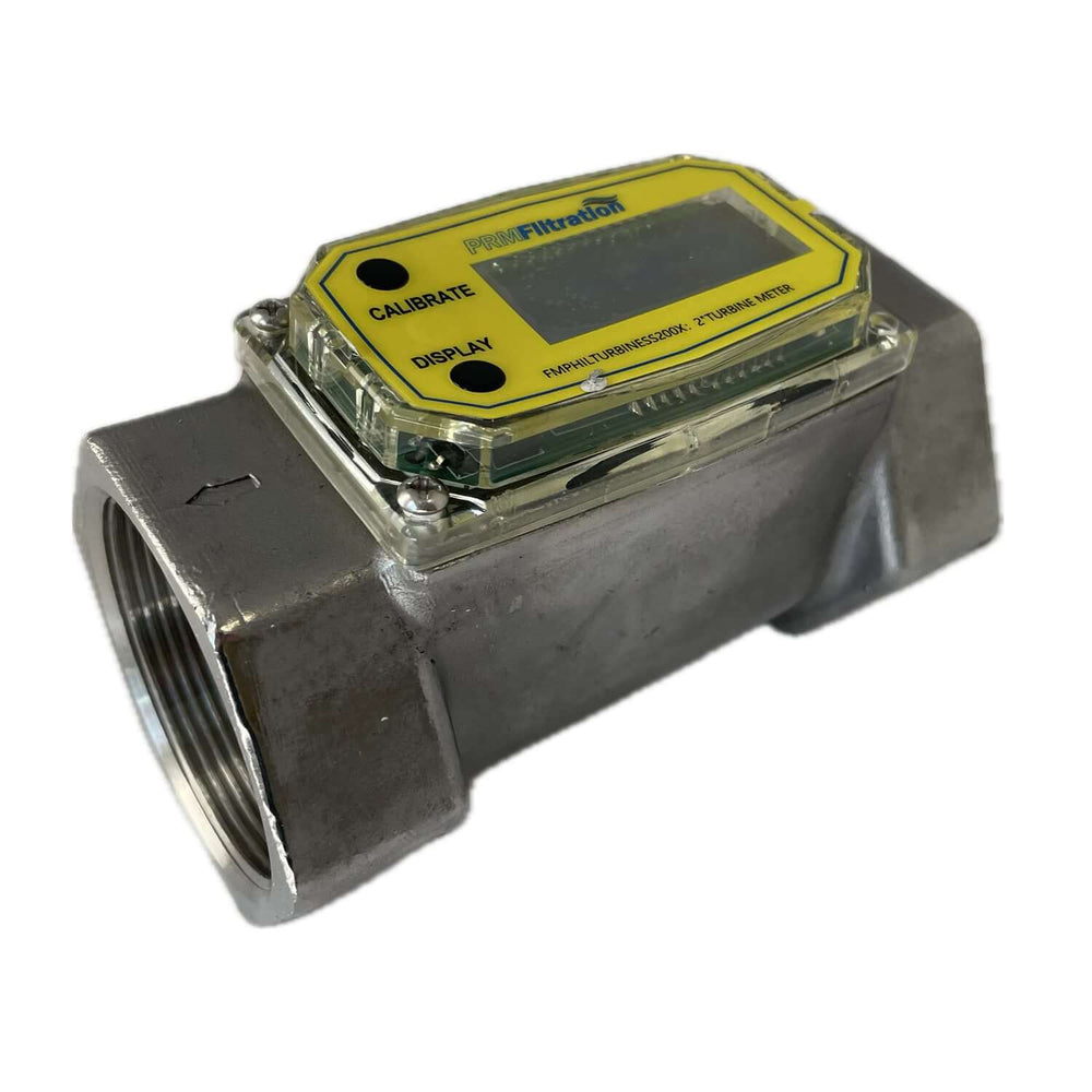 Battery Powered Aluminum Turbine Flow Meter, 2 Inch NPT