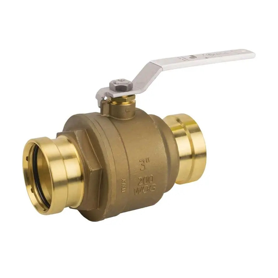 Jomar 100-209XLCSSG 2-1/2" Press XLC Brass Ball Valve, SS Trim
