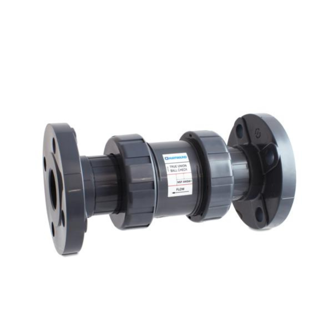 Hayward 6" TC PVC True Union Check Valve, Flanged, EPDM