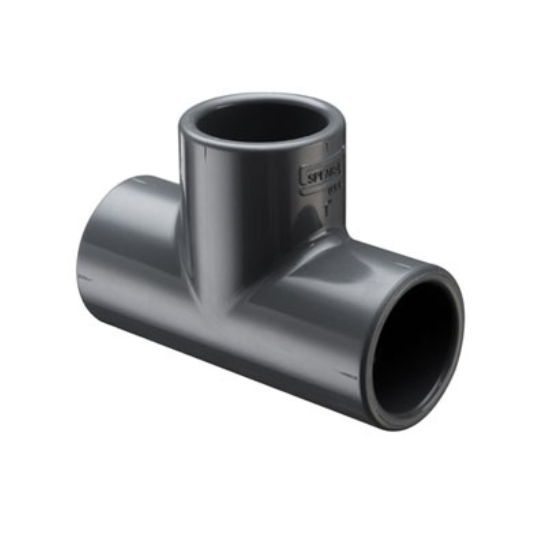Spears 801-040 Sch 80 PVC 4 Inch Tee, Socket
