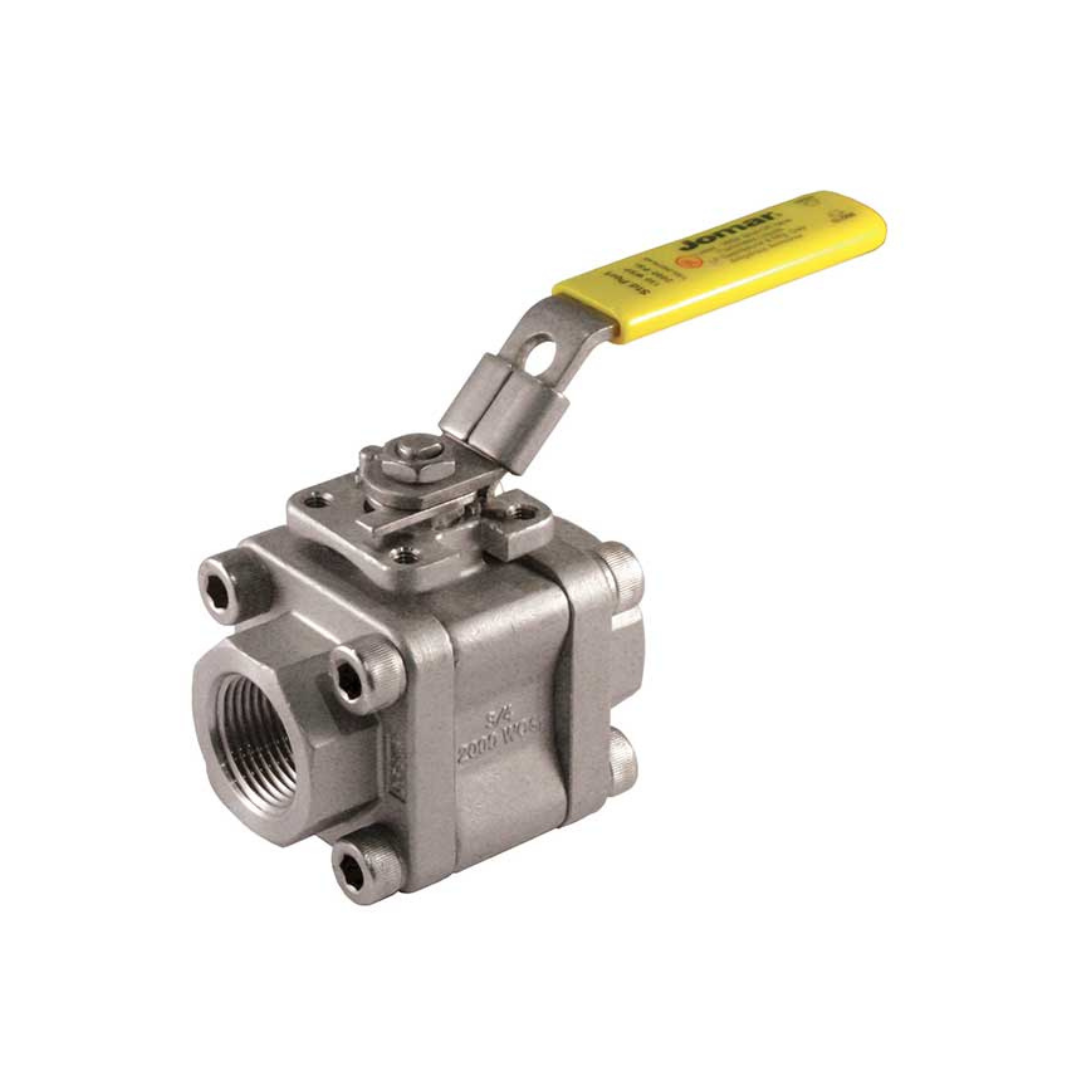 Jomar 601-603 1/2" Stainless Steel Ball Valve, Standard Port, Threaded
