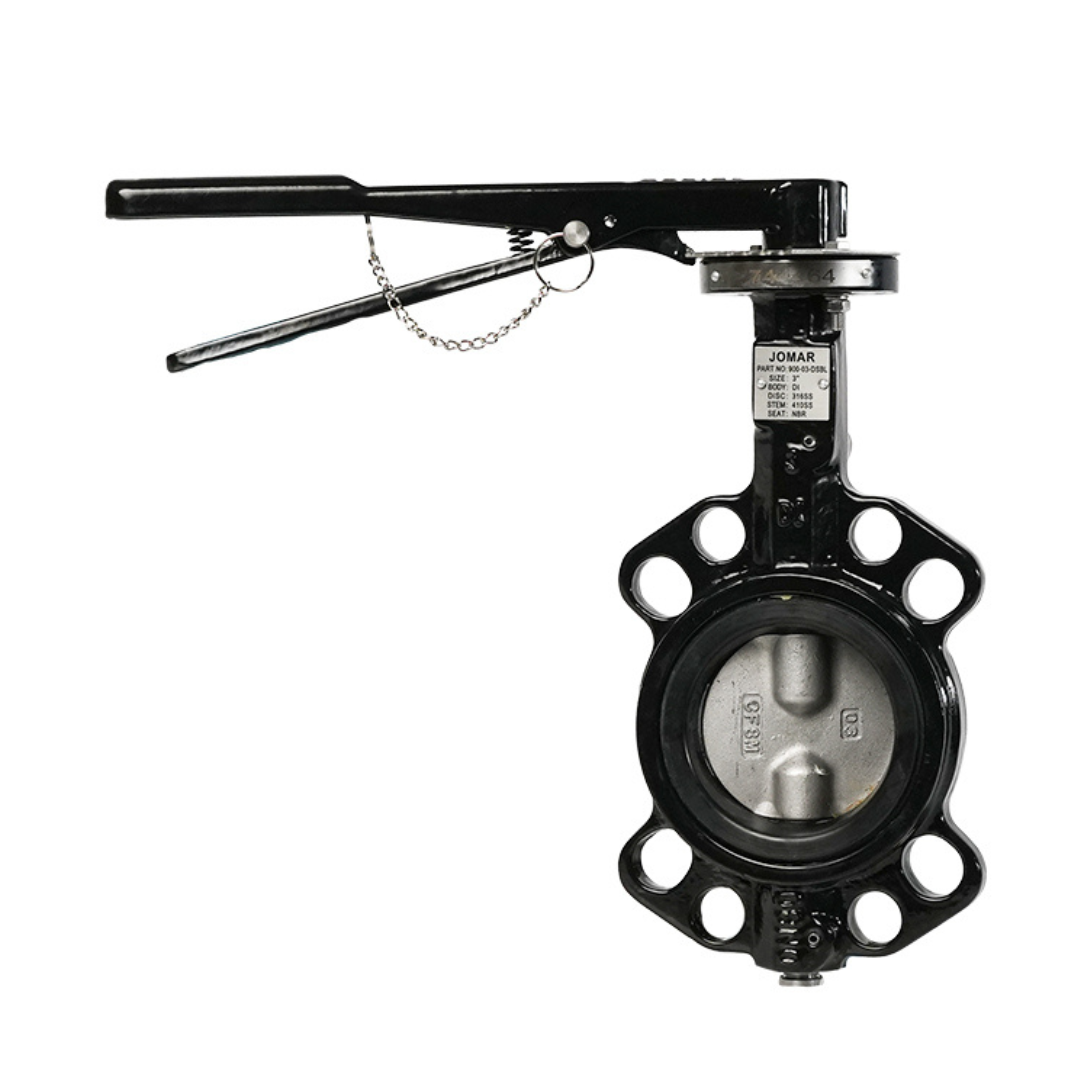 Jomar 2" Wafer Style Butterfly Valve, Viton Seat, Lever Handle