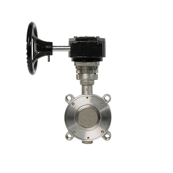 Jomar 24" Lug HP Butterfly Valve, SS, RPTFE, Gear Operated