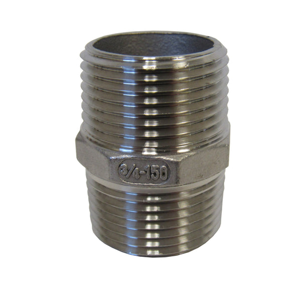 3/4 Inch 304 Stainless Steel Hex Nipple (NPT Threaded Fittings)