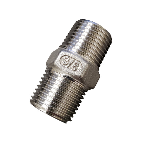 3/8 Inch 304 Stainless Steel Hex Nipple (NPT Threaded Fittings)