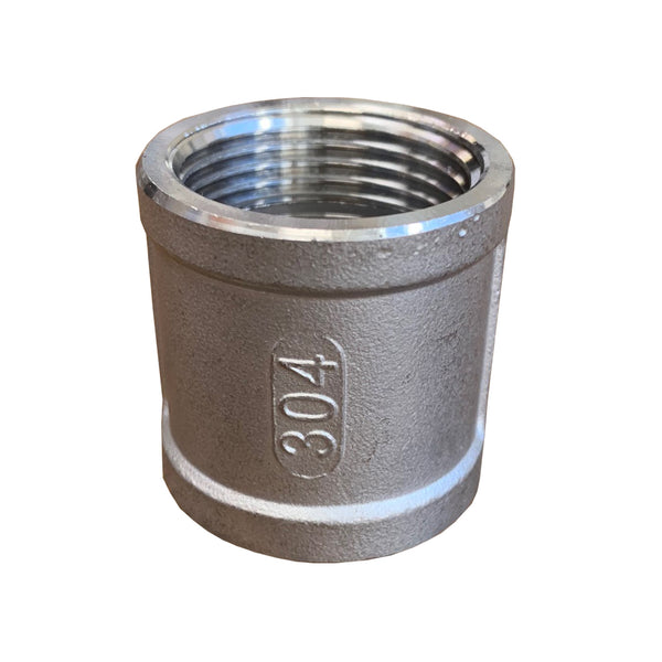 1" 304 Stainless Steel Straight Coupling, Class 150 - NPT
