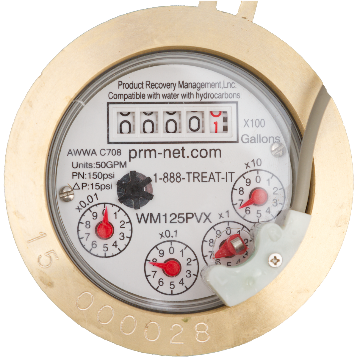 2" Water Meter (Pulse Output) Totalizing Multi-Jet Brass | PRM