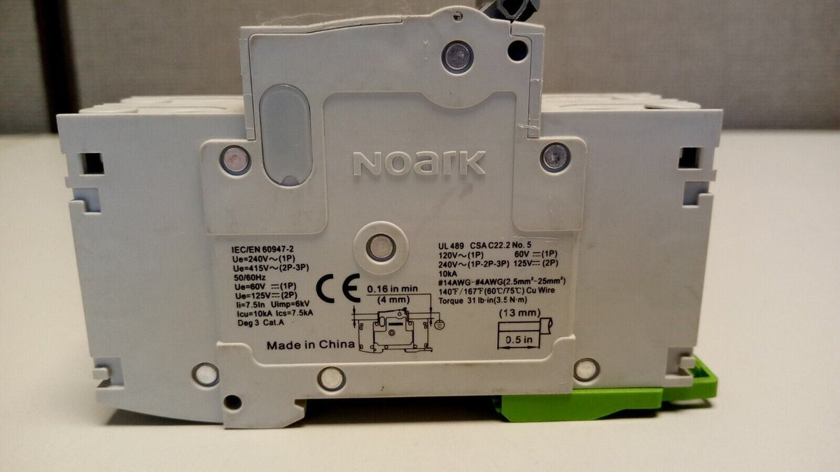 NoArk C15A Miniature Circuit Breaker, 2 Pole- New Old Stock