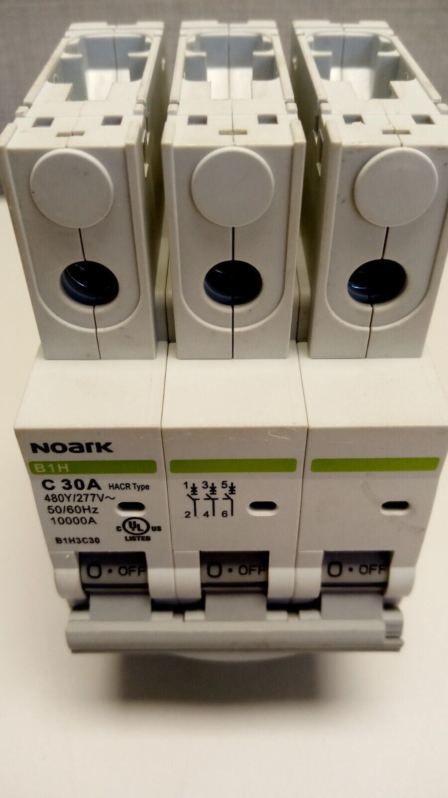Noark C30A Miniature Circuit Breaker, 3 Pole- New Old Stock