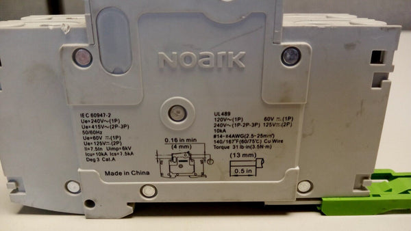 Noark C20A 2 pole breaker- New Old Stock