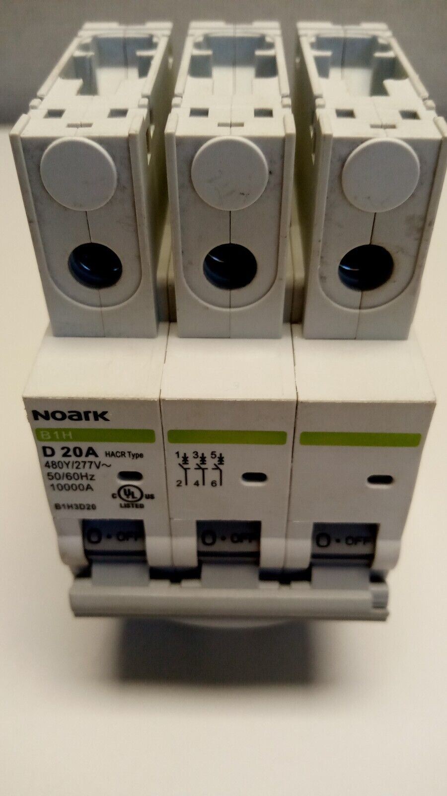NoArk D20A miniature breaker, 3 pole- New Old Stock