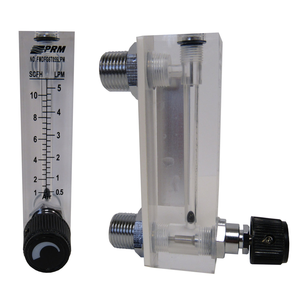 PRM FMDFG6T055LPM 0.5-5 LPM Air Rotameter Flow Meter with Integrated F