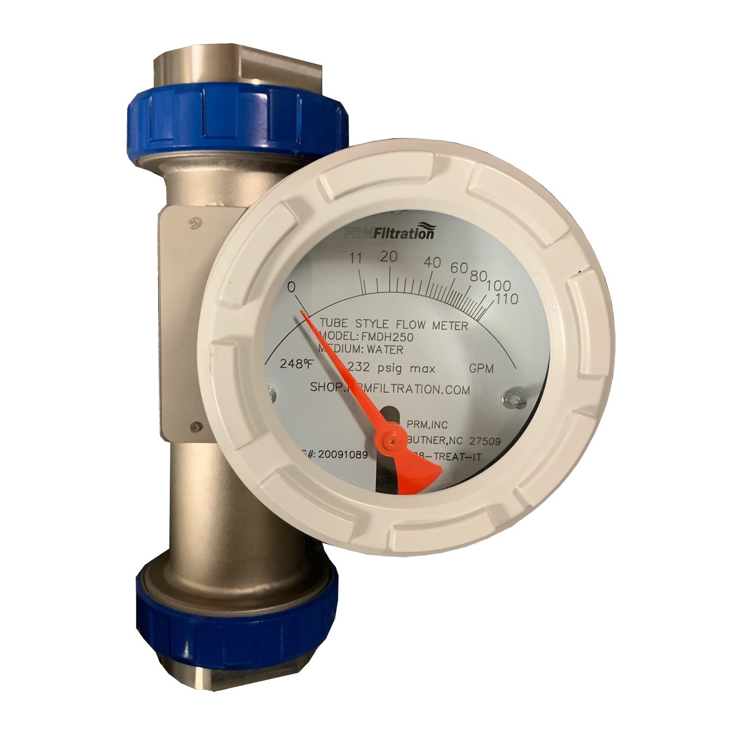 Tube Style Flowmeters - 304 Stainless Steel | PRM Filtration