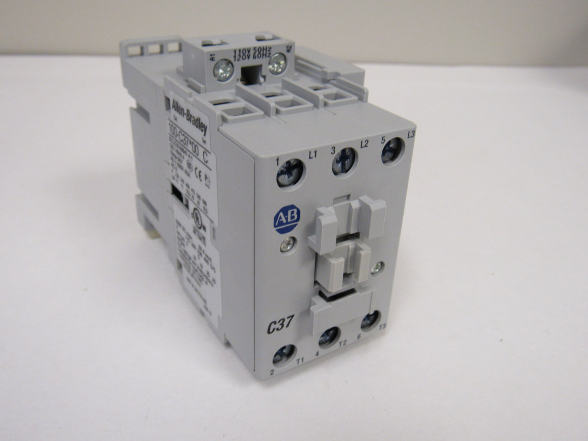100-C37D10 Allen-Bradley IEC Contactor, 37 Amp, 120VAC Coil