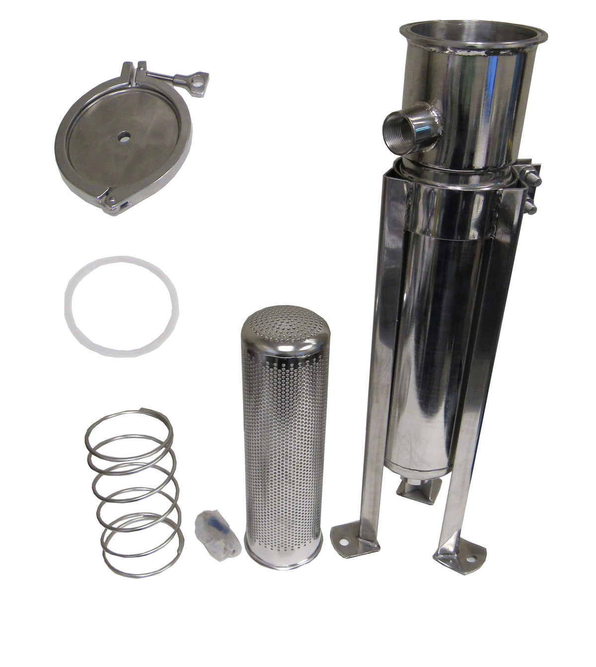 #4 Stainless Steel Bag Filter Housing, 1" NPT In/Bottom Out