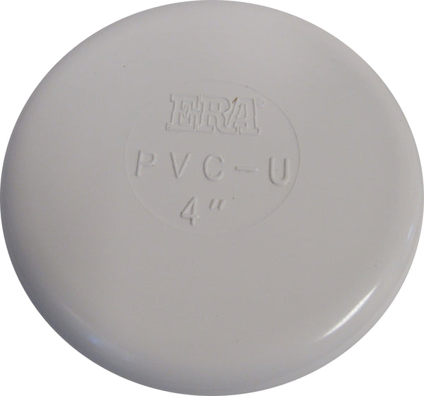 4" Sch 40 PVC End Cap Socket Connection (Single & Bulk)