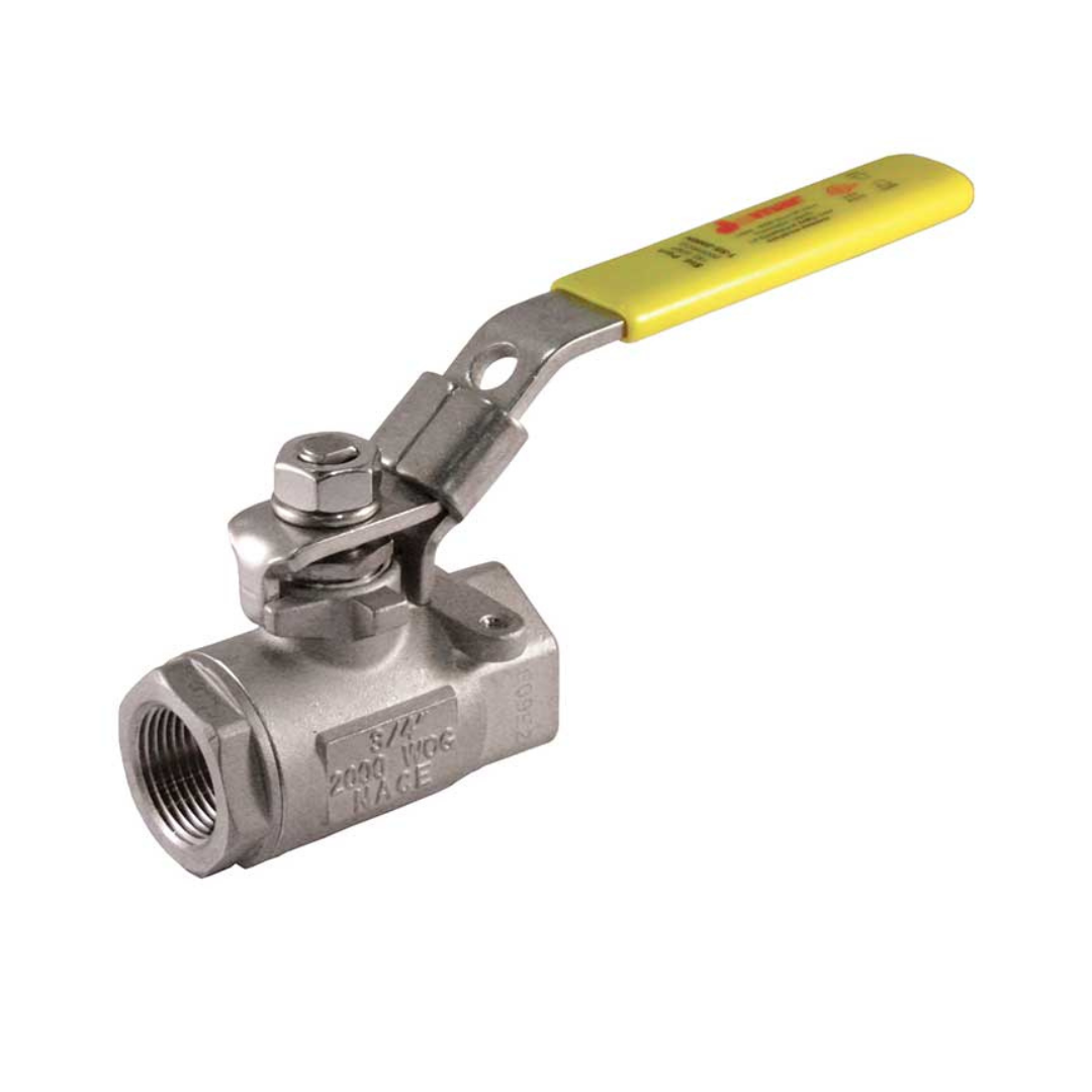 Jomar 1/2" Stainless Steel Ball Valve 2-Pc, Standard Port, NPT