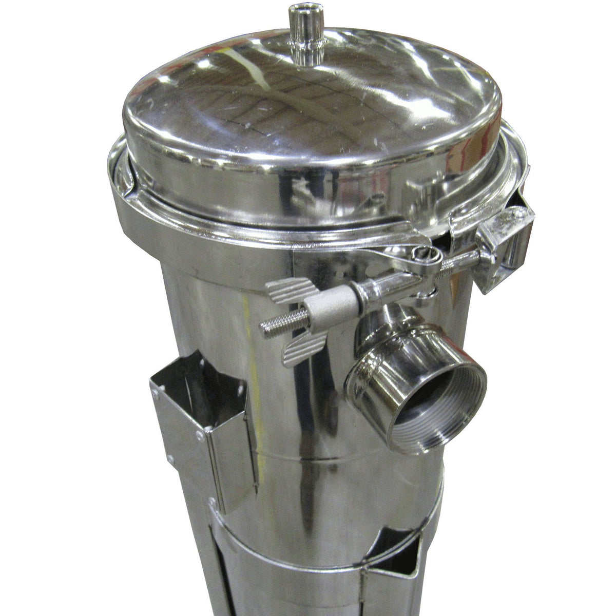 #2 Filter Housing 304 SS 2" NPT, Dual Side/Bottom Out 100 psi