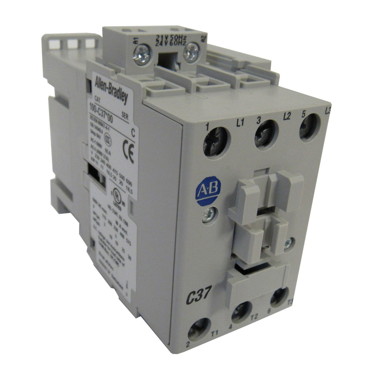 100-C37J10 Allen-Bradley IEC Contactor, 37 Amp, 24V Coil