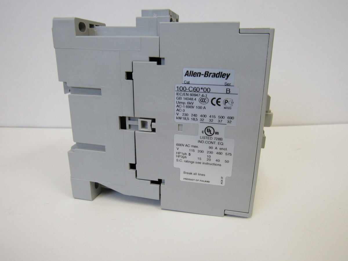100-C60D10 Allen-Bradley IEC Contactor, 60 Amp, 120VAC Coil
