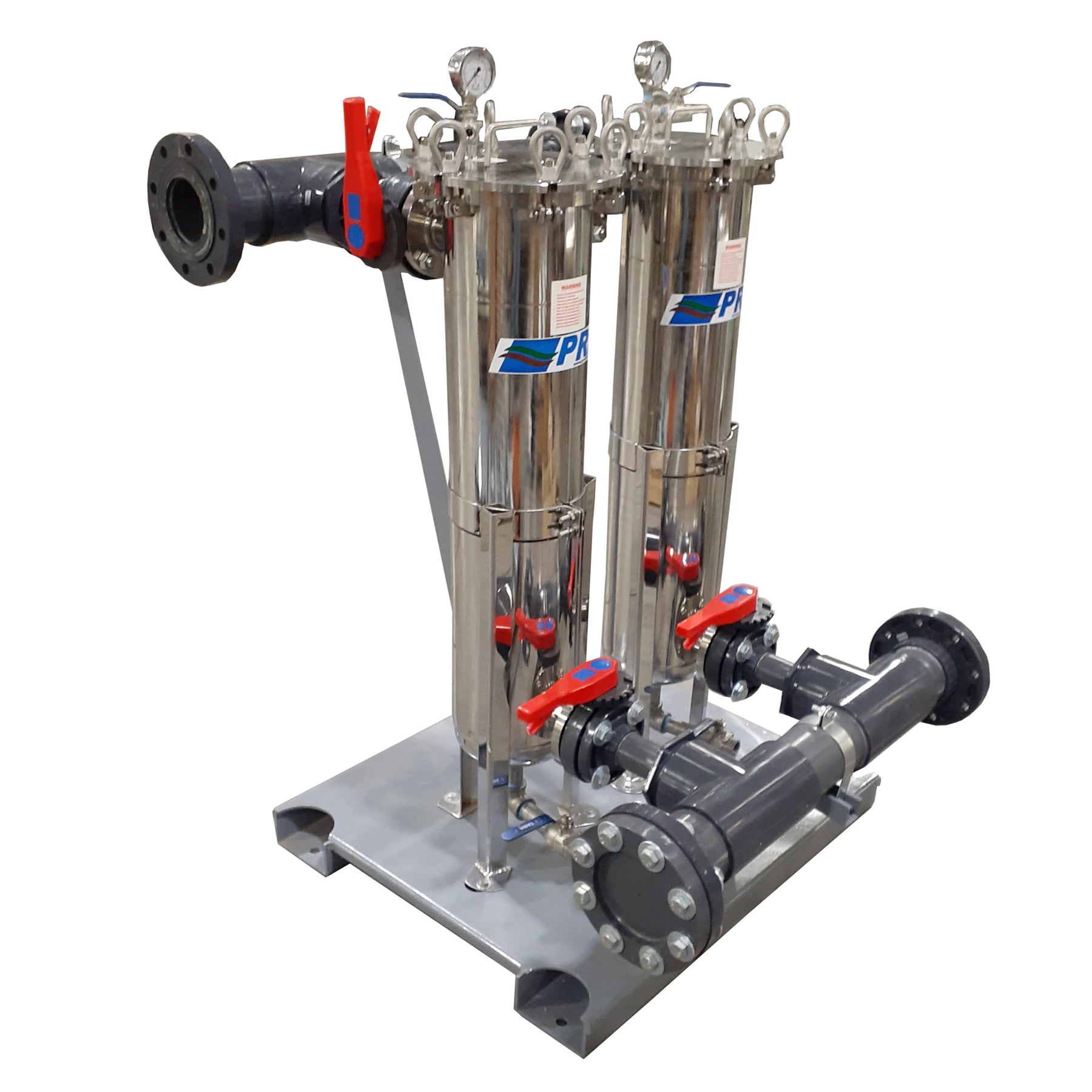 Filter Skid - Dual Bag Filter Housing (#2 Size) - 2" Flange In/Out
