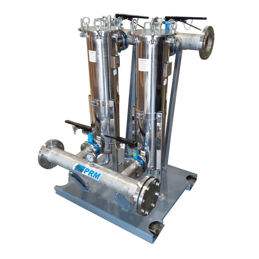 Filter Skid - Dual Bag Filter Housing (#2 Size) - 2" Flange In/Out
