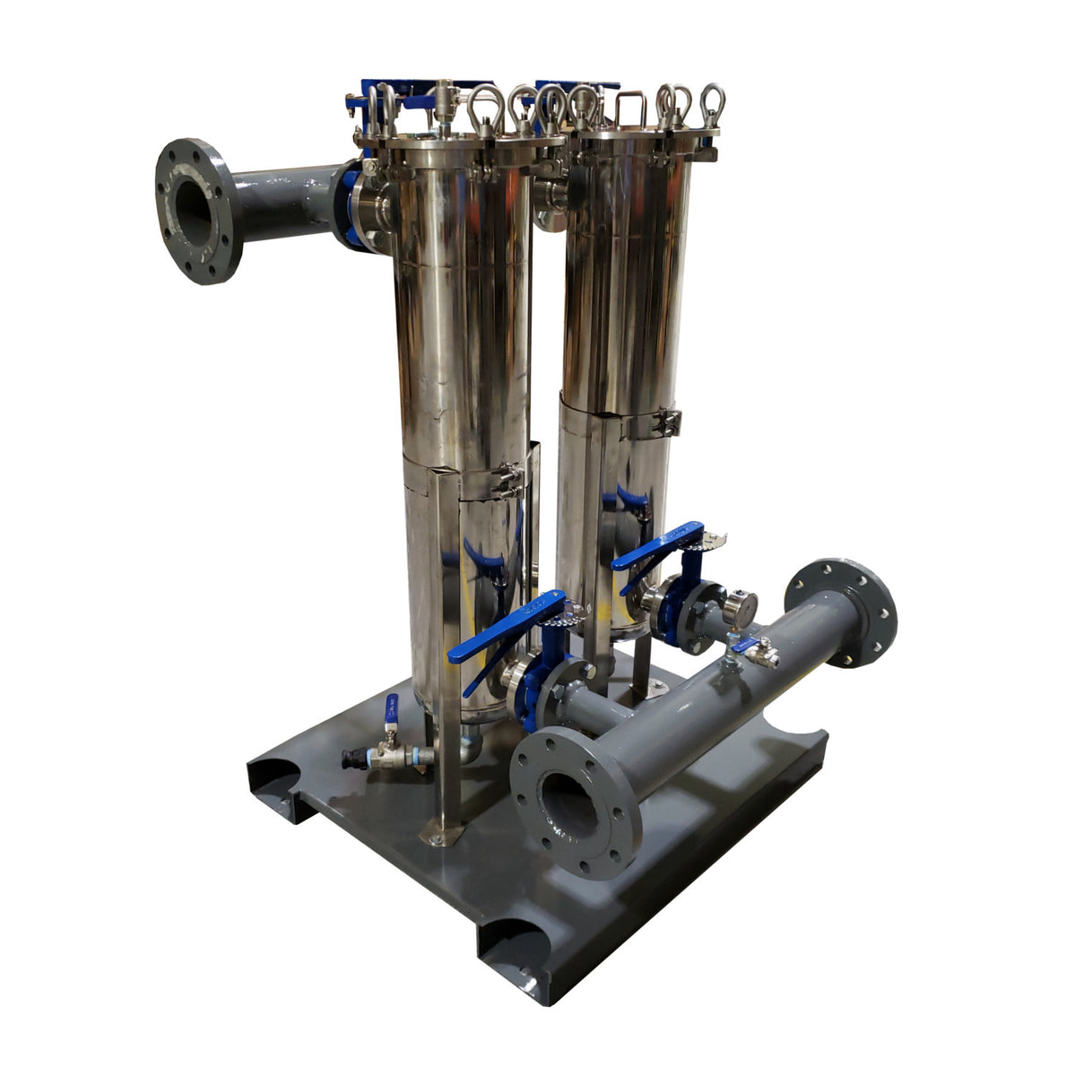 Filter Skid - Dual Bag Filter Housing (#2 Size) - 2" Flange In/Out