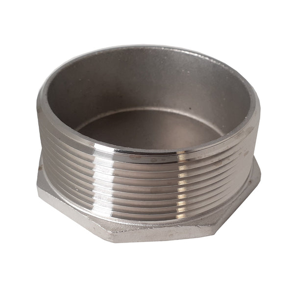 4 Inch NPT Threaded Stainless Steel Hex End Plug, 304 SS, 150#